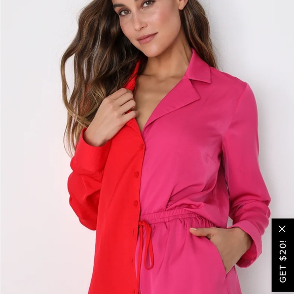 Intimates & Sleepwear | Sleepy Sweetie Red And Pink Color Block ...